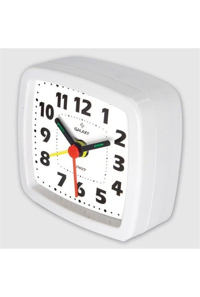 Mini Alarmlı Beyaz Masa Saati 716907 Mini Alarmlı Beyaz Masa Saati 716907