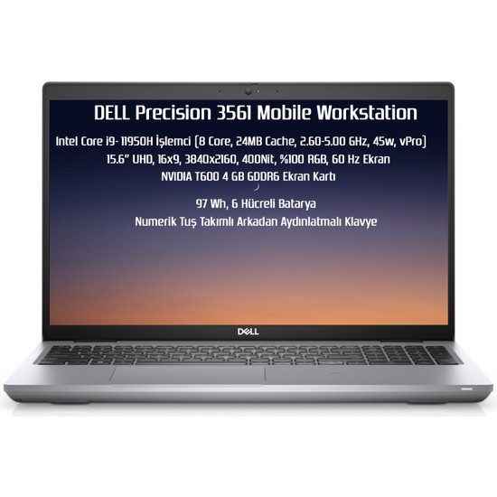 Dell Precision 3561 Mobile Workstation Intel Core İntel Core Fiyatı