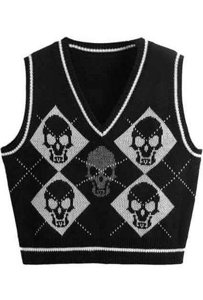 TouzModa Gothic Kuru Kafa Süveter