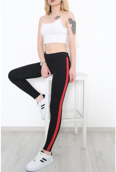 Yanı Şeritli Tayt Siyahkırmızı - 0239.432.