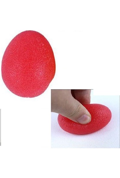Uray Toptan Yumurta Top - Silikon El Egzersiz Topu Kırmızı - Orta Sert