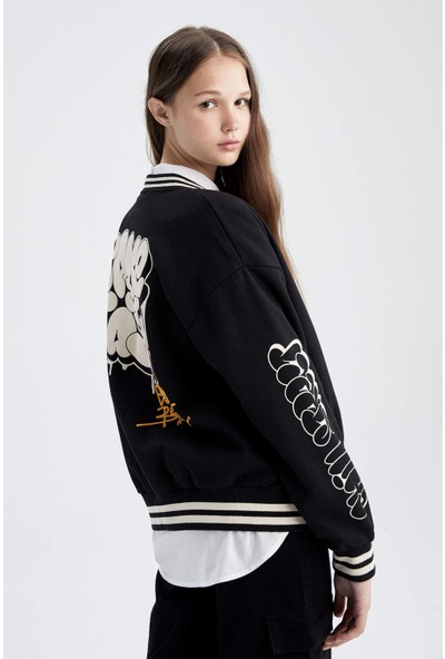 DeFacto Coool Baskılı Regular Fit Kalın Kumaş Bomber Ceket Y7261AZ22WN DeFacto Coool Baskılı Regular Fit Kalın Kumaş Bomber Ceket Y7261AZ22WN