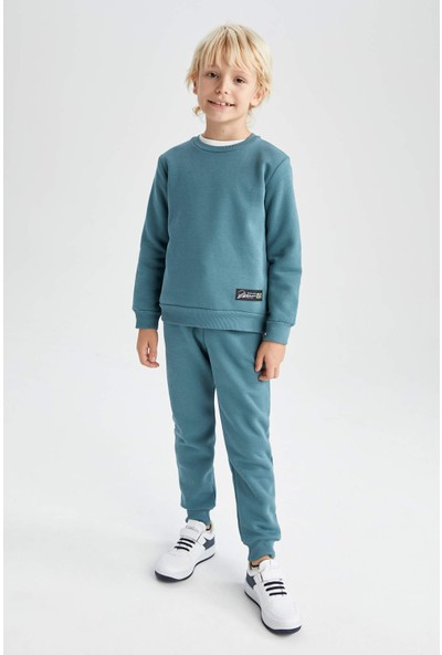 DeFacto Erkek Çocuk Regular Fit Baskılı Sweatshirt Jogger Eşofman Takımı Y4758A622AU