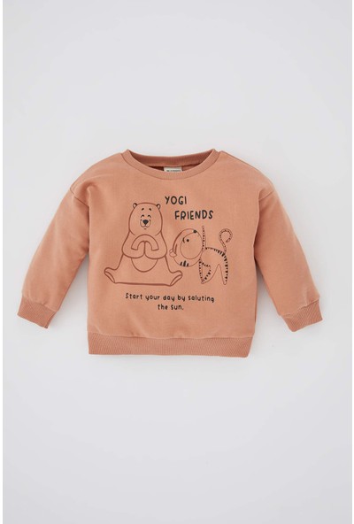 DeFacto Erkek Bebek Regular Fit Hayvan Desenli Bisiklet Yaka İçi Yumuşak Tüylü Sweatshirt Y8034A222WN DeFacto Erkek Bebek Regular Fit Hayvan Desenli Bisiklet Yaka İçi Yumuşak Tüylü Sweatshirt Y8034A222WN