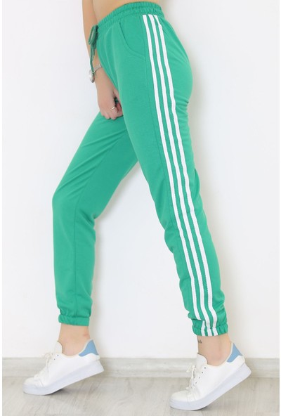 Shess Şeritli Eşofman Altı Yeşil