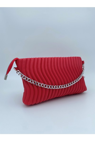 Collectiva Su Yolu Desenli Çapraz Zincirli Kadın Portföy Çanta