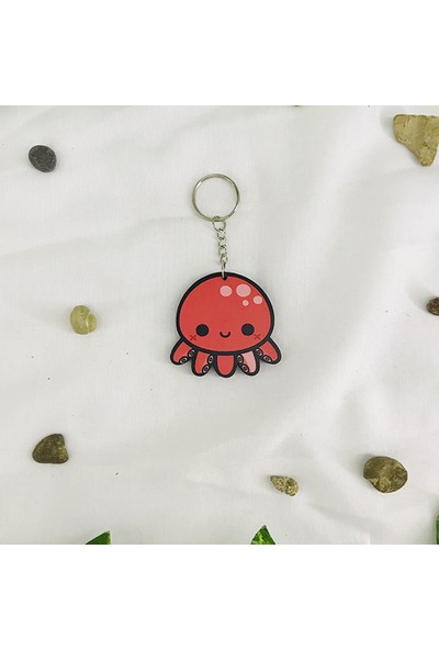 ModaZey Ahtapot Desenli Ahşap Anahtarlık ModaZey Ahtapot Desenli Ahşap Anahtarlık