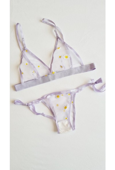 Özse Lingerie Papatya Desenli Sütyen Takımı Lila Renkli Dantelli Seksi Takım Özse Lingerie Papatya Desenli Sütyen Takımı Lila Renkli Dantelli Seksi Takım