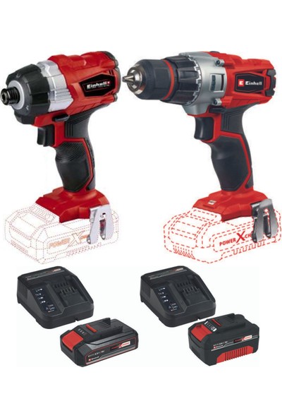 Einhell Te-Cd 18/2 Li Matkap Te-Cı 18 Bl Torklu Darbeli Vidalama 2.5AH+4.0AH Çift Akülü Set Einhell Te-Cd 18/2 Li Matkap Te-Cı 18 Bl Torklu Darbeli Vidalama 2.5AH+4.0AH Çift Akülü Set