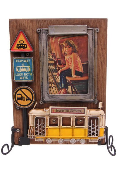 Dekoratif Metal Çerçeve Tramvay Dekorlu