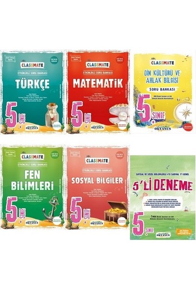 Okyanus Yayınları 5. Sınıf Classmate Soru Bankası Full Set+5. Sınıf 5'li Deneme Seti Okyanus Yayınları 5. Sınıf Classmate Soru Bankası Full Set+5. Sınıf 5'li Deneme Seti