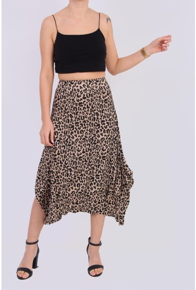 Lisinya Desenli Salaş Etek Leopar