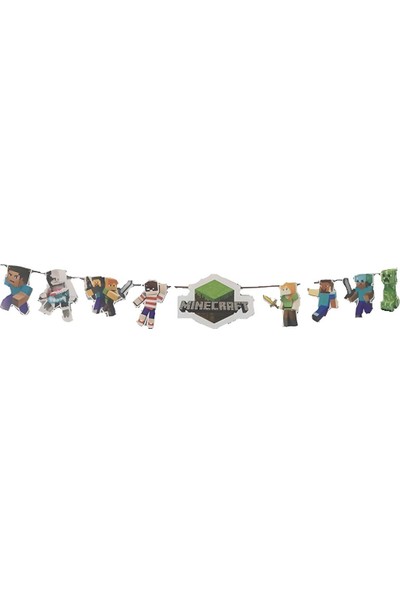 My Party Ready Minecraft Konsept Dekoratif Banner Süsleme My Party Ready Minecraft Konsept Dekoratif Banner Süsleme