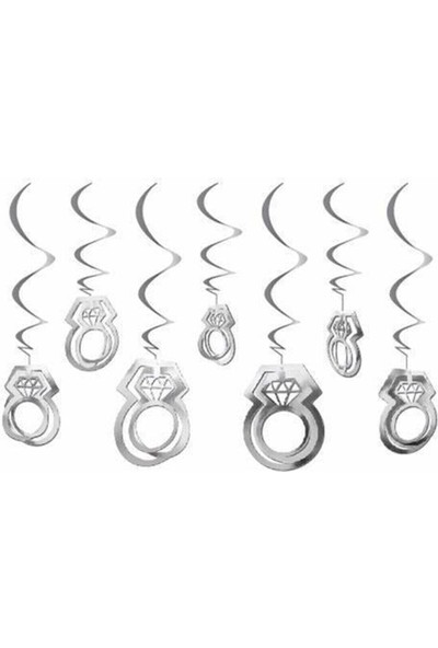 My Party Ready 3D Yüzük Şeklinde Tavan Sarkıt Süs Gümüş Renk My Party Ready 3D Yüzük Şeklinde Tavan Sarkıt Süs Gümüş Renk