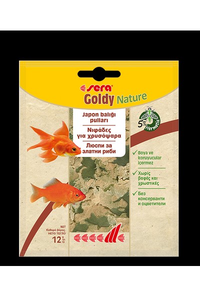 Sera Goldy Gran Nature - 12 Gr. Zarf Balık Yemi Sera Goldy Gran Nature - 12 Gr. Zarf Balık Yemi