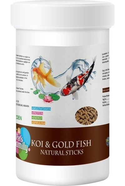 Pets Family Koı & Gold Fısh Natural Stıcks 1L/100G Pets Family Koı & Gold Fısh Natural Stıcks 1L/100G