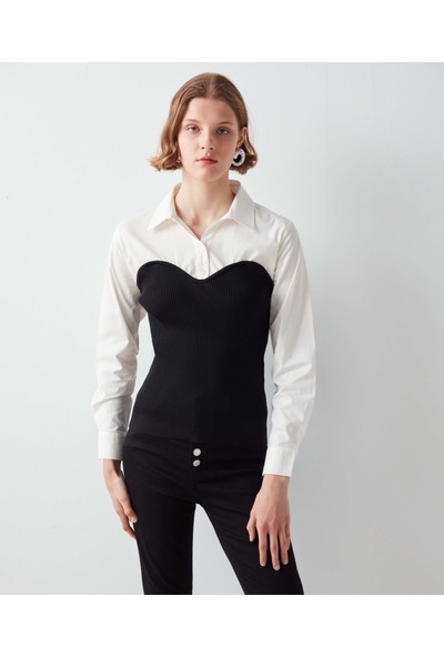 Triko Korse Görünümlü Bluz