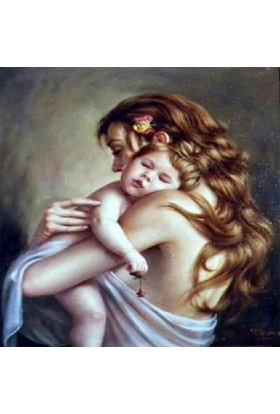 Ciwanan Canvas Anne ve Bebeği Sayılarla Boyama Seti Kasnaklı 50 x 65 cm Ciwanan Canvas Anne ve Bebeği Sayılarla Boyama Seti Kasnaklı 50 x 65 cm