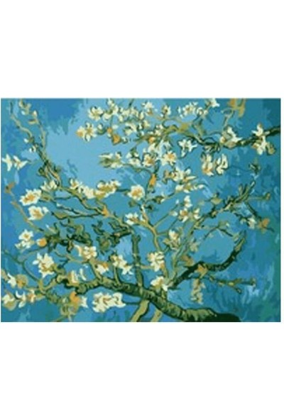 Canvas Van Gogh Badem Ağacı Sayılarla Boyama Seti Kasnaklı 40 x 50 cm Canvas Van Gogh Badem Ağacı Sayılarla Boyama Seti Kasnaklı 40 x 50 cm