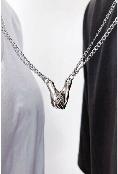 FullControl Unisex El Ele Mıknatıslı Çift Sevgili Kolyesi FullControl Unisex El Ele Mıknatıslı Çift Sevgili Kolyesi