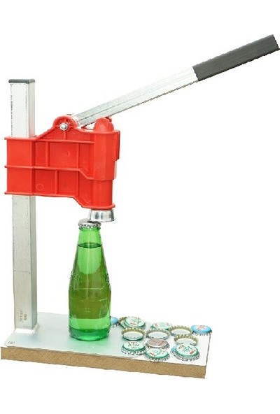Silimo Kırmızı Şişe Kapatma Aleti Soda Gazoz Kapağı Kapama Makinası 200 Adet Kapak Hediye Sos Kapama Menemen