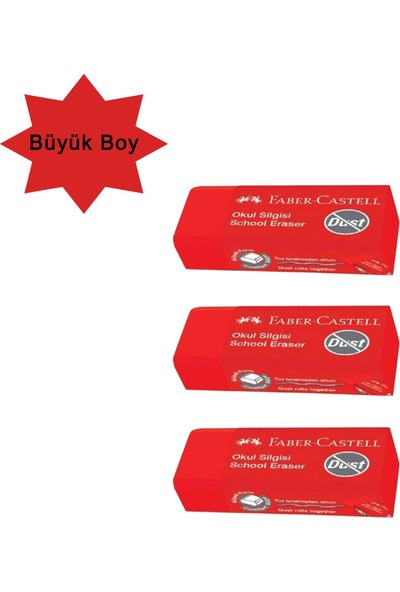 Faber-Castell Faber Castell No:20 Kırmızı Okul Silgisi 3 Adet Faber-Castell Faber Castell No:20 Kırmızı Okul Silgisi 3 Adet