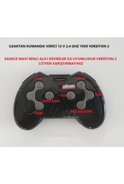 Pilsan Uzaktan Kumanda Verici 12V 2,4 Ghz Gri Tuşlu Pilsan Uzaktan Kumanda Verici 12V 2,4 Ghz Gri Tuşlu