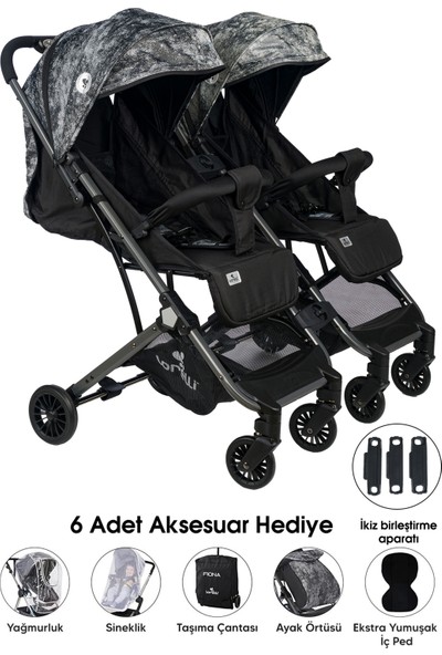 Lorelli Fiona Alüminyum Kabin Yan Yana Ikiz Bebek Arabası Lorelli Fiona Alüminyum Kabin Yan Yana Ikiz Bebek Arabası