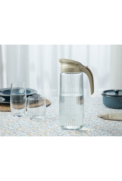 English Home Brush Cam Sürahı 1500 ml Koyu Bej