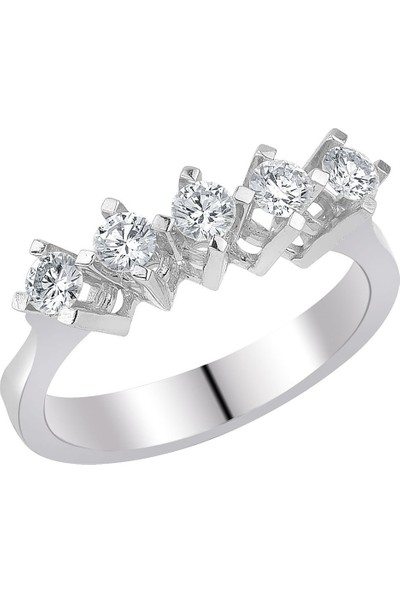 İryum 1.07 Karat Pırlanta Beştaş Yüzük