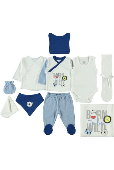 Minidamla Erkek Bebek 10'lu Zıbın Takımı 0 Ay Mavi Minidamla Erkek Bebek 10'lu Zıbın Takımı 0 Ay Mavi