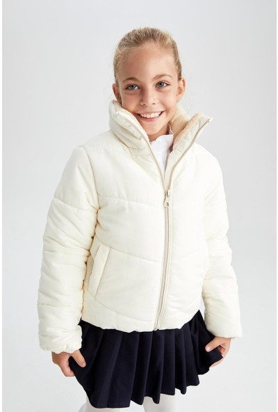 DeFacto Kız Çocuk Dik Yaka İçi Peluş Astarlı Mont U4297A622AU