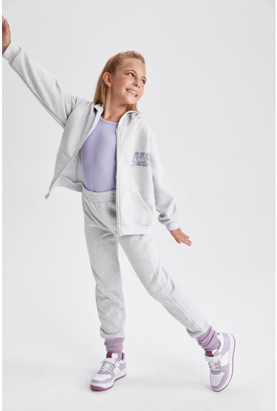 DeFacto Kız Çocuk Kapüşonlu Baskılı Sweat Hırka Eşofman Alt Takımı Y3234A622AU DeFacto Kız Çocuk Kapüşonlu Baskılı Sweat Hırka Eşofman Alt Takımı Y3234A622AU