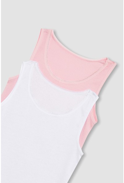 DeFacto Kız Çocuk Defacto Fit Regular Fit 2'li Ribana Atlet Y6549A622AU