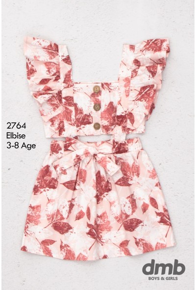 Kız Çocuk Renkli Desenli Elbise 2764