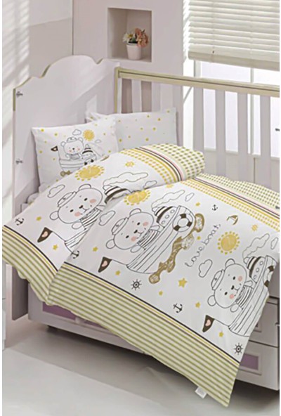 Altınbaşak 100X150 Beyaz Bebek Nevresim Takımı