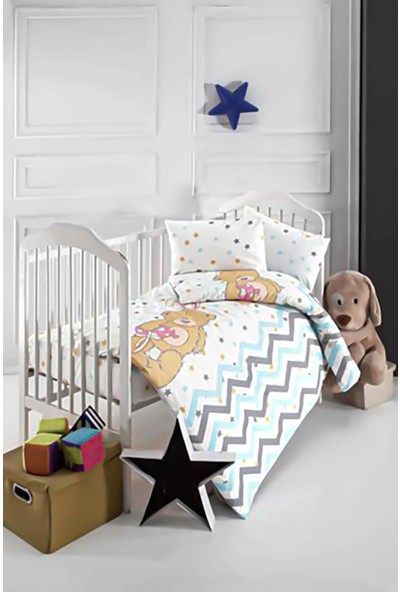 Altınbaşak 100X150 Beyaz Bebek Nevresim Takımı