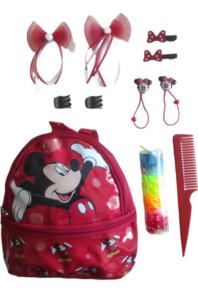 Mickey Mouse Küçük Sırt Çantası ve Toka Seti Mickey Mouse Küçük Sırt Çantası ve Toka Seti