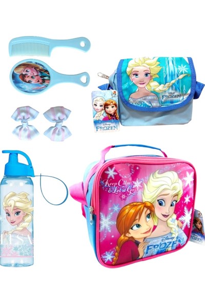 Disney Frozen Elsa Beslenme Çanta-Matara-Omuz Çanta-Toka Seti Disney Frozen Elsa Beslenme Çanta-Matara-Omuz Çanta-Toka Seti