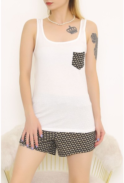 Water Stayle Şortlu Takım Beyazdesenli - 8633.729.