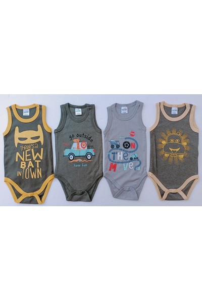UranüsBaby Erkek Bebek Çıtçıtlı Badi Set / Erkek Bebek Zıbın Set