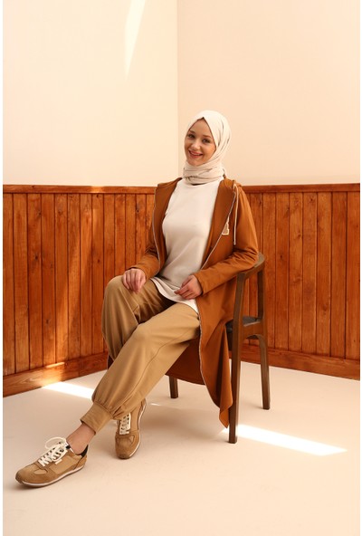 ALLDAY Kapüşonlu Aplike Nakışlı Hırka