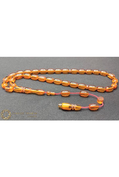 Iskeçe Exclusive Usta Işi Işçilikli Kuru Torna Işi El Cilalı Ateş-I Kehribar