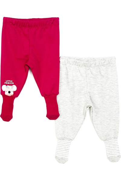 Hellobaby Basic Kız Bebek 2li Çoraplı Pijama Pantolon