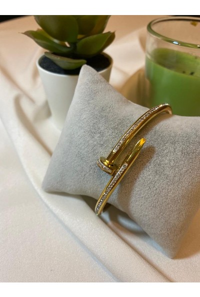 Sebastian Cartier Zirkon Taşlı Çivi Model Kararmaz Çelik Kelepçe Bileklik Sebastian Cartier Zirkon Taşlı Çivi Model Kararmaz Çelik Kelepçe Bileklik