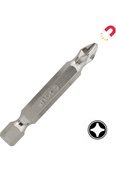 Badem10 Ingco Bits Uç Ph2 50 Mm Yıldız Vidalama Ucu S2 Çeliği Mıknatıslı Badem10 Ingco Bits Uç Ph2 50 Mm Yıldız Vidalama Ucu S2 Çeliği Mıknatıslı