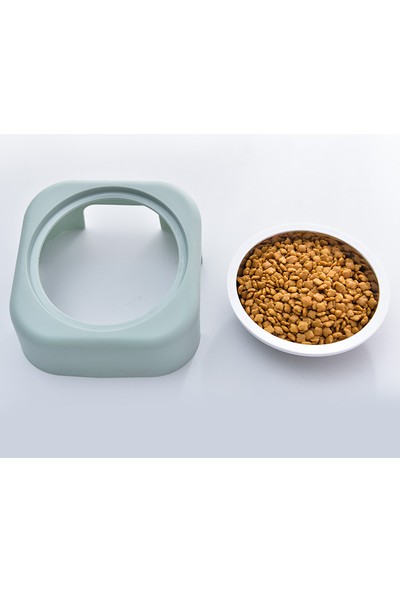 Mikopet Eğimli Çelik Kedi Köpek Mama Kabı -Yeşil