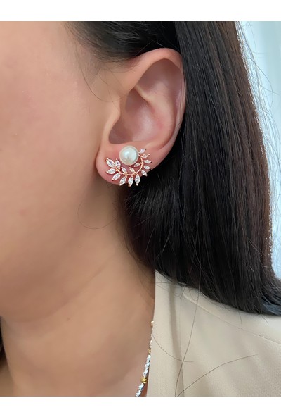 Sgaccessory 316L Çelik Inci Detaylı Rose Gold Kadın Küpe Sgaccessory 316L Çelik Inci Detaylı Rose Gold Kadın Küpe