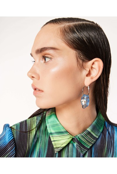 Twist Boncuklu Halka Küpe