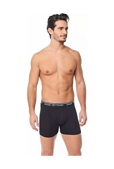Seher Yıldızı Erkek Siyah Likralı Boxer ((5'li Paket)) Seher Yıldızı Erkek Siyah Likralı Boxer ((5'li Paket))